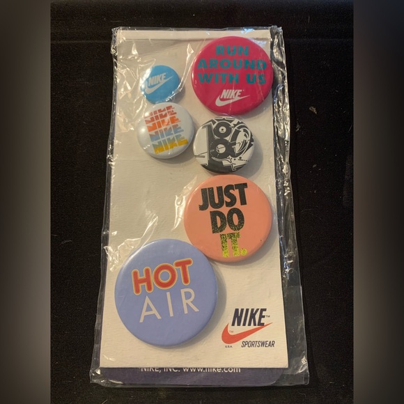 Nike | Accessories | Nike Set Of 6 Pins New Just Do It Hot Air Swoosh ...